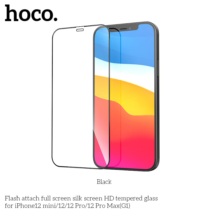 HOCO G1 Full Silk Screen HD Tempered Glass Anti-fingerprint For iPhone ...