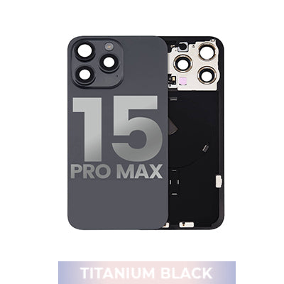 Iphone 15 Pro Max Back Glass With Camera Lens + Magnet + Wireless Flex