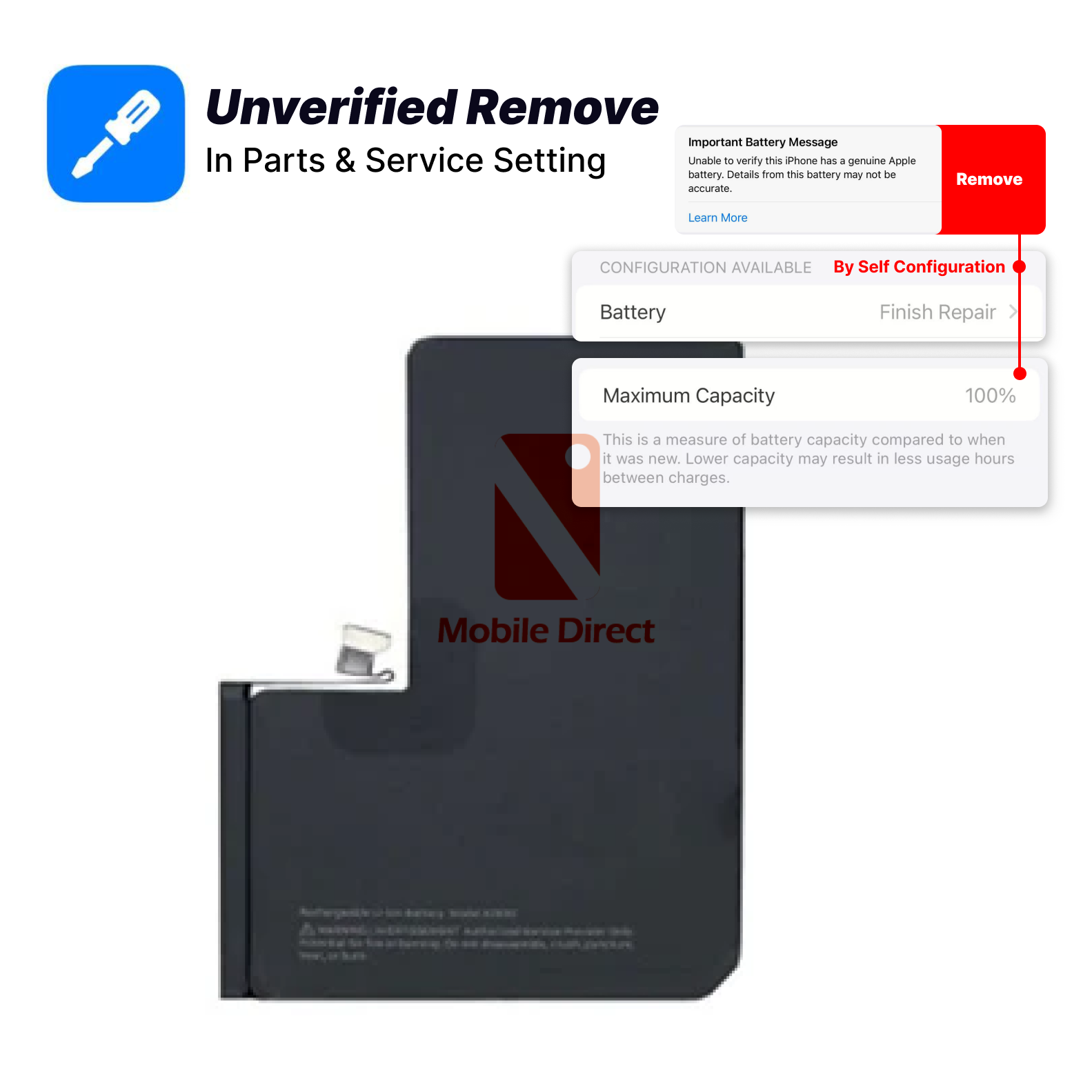 Mobile Direct Australia | iPhone 14 Pro Battery - Self Configuration