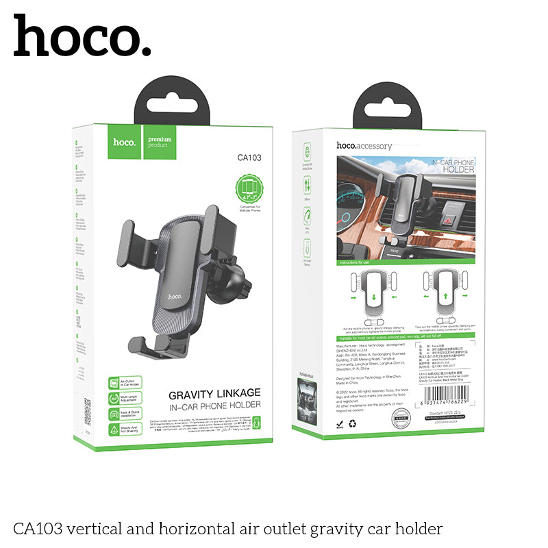 HOCO CA103 vertical and horizontal air outlet gravity car holder – mobiledirectau